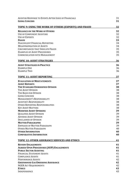Acct3708 Complete Lecture Notes Auditing And Assurances Services