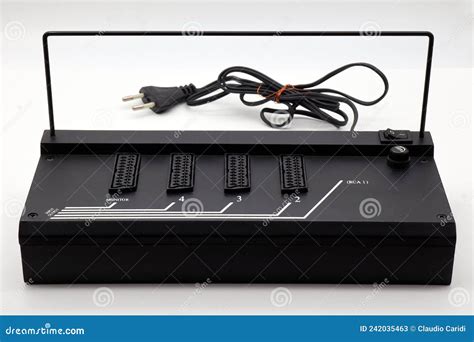Digital Four Input Selector Vintage Technology Isolated On White