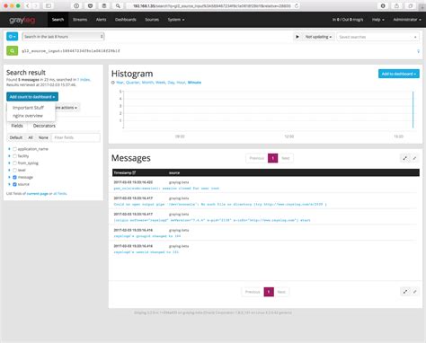create your dashboard — graylog 2 3 0 文档