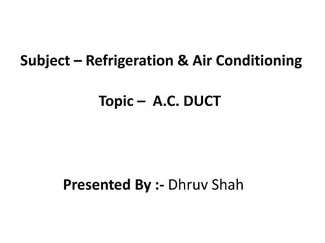A C Duct Pptx