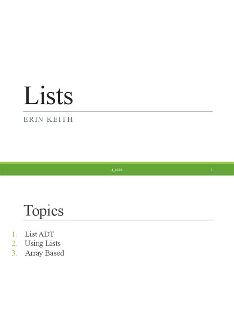 6 Lists Array Pdf Array Data Structure Boolean Data Type