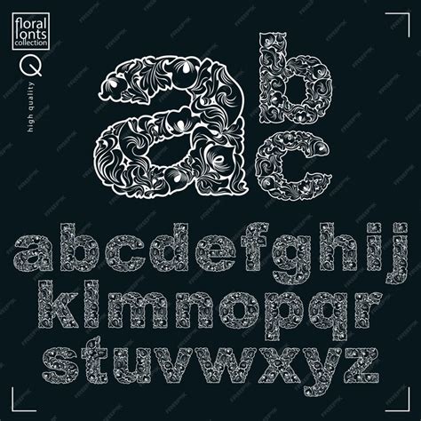 Premium Vector Set Of Vector Ornate Lowercase Letters Flower