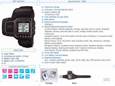 Militarywatch Sold Casio Protrek Pro Trek 1840 Gps Wrist Watch Prt 1