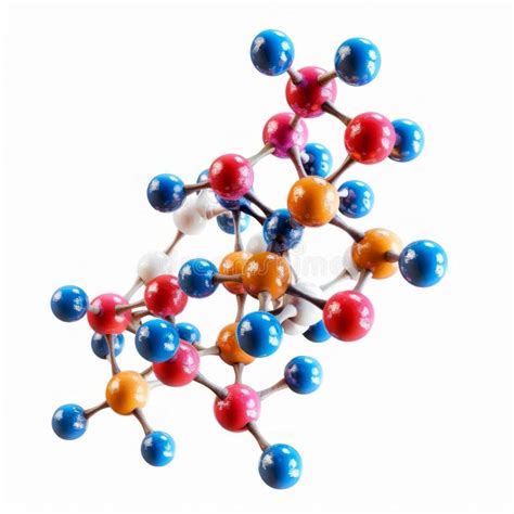 Molecular Structure On White Background Generative Ai Stock Illustration Illustration Of