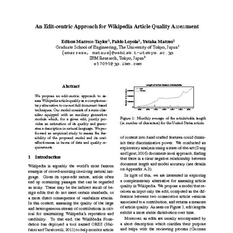 An Edit Centric Approach For Wikipedia Article Quality Assessment Acl Anthology