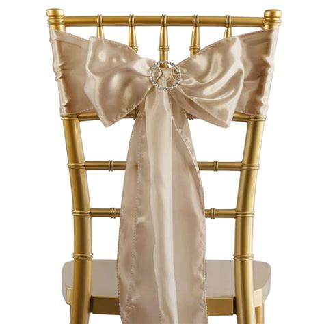 Satin Chair Sashes 6x106 Nude Tableclothsfactory