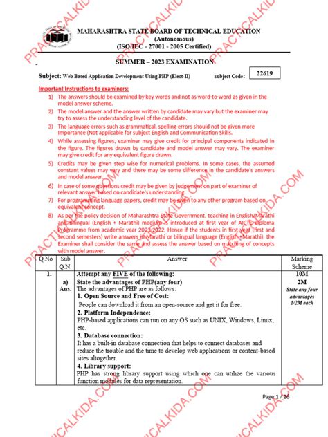 Wbp Summer 2023 Model Answer Paper Pdf Class Computer Programming Method Computer