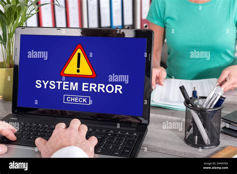 Laptop Screen With System Error Concept Stock Photo Alamy