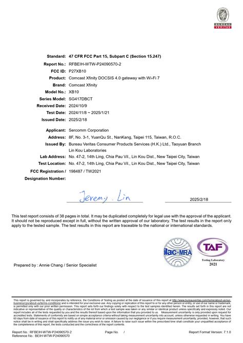 Sercomm Corporation Xb10