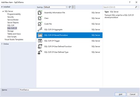 Sql Clr Create Clr Database Objects Sql Clr Tutorial