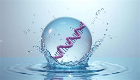 The Essence Of Lifes Blueprint Captured In A Splash Of Science Premium Ai Generated Image
