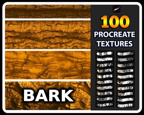 100 Procreate Bark Texture Brushes Tree Bark Texture For Etsy