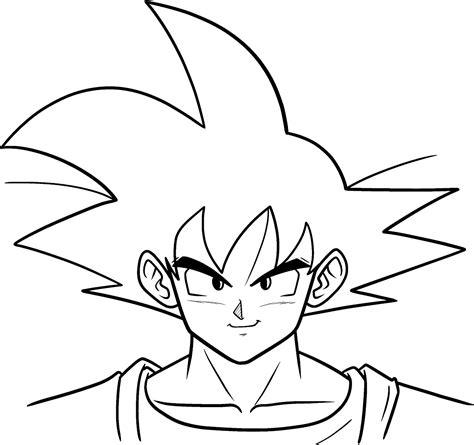 Goku Coloring Page Easy Drawing Guides