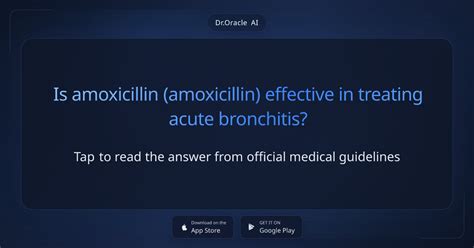 Is Amoxicillin Amoxicillin Effective In Treating Acute Bronchitis