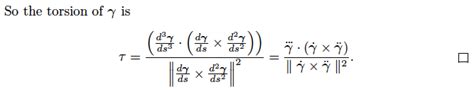 Differential Geometry Derive Tau Frac Langle A Times A A