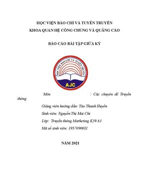 Tiểu luận Marketing Chiến lược marketing xây dựng quán bánh ngọt BỘ TÀI CHÍNH TRƯỜNG ĐẠI HỌC