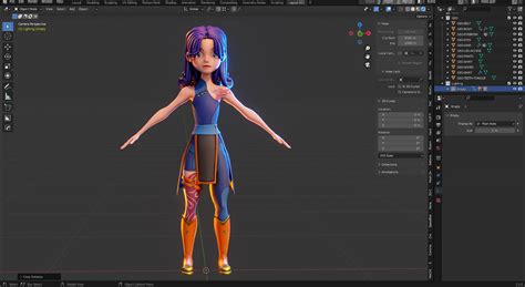 Artstation Stylized Girl Character Dina Style 1 Blender 3d Modeling Game Assets
