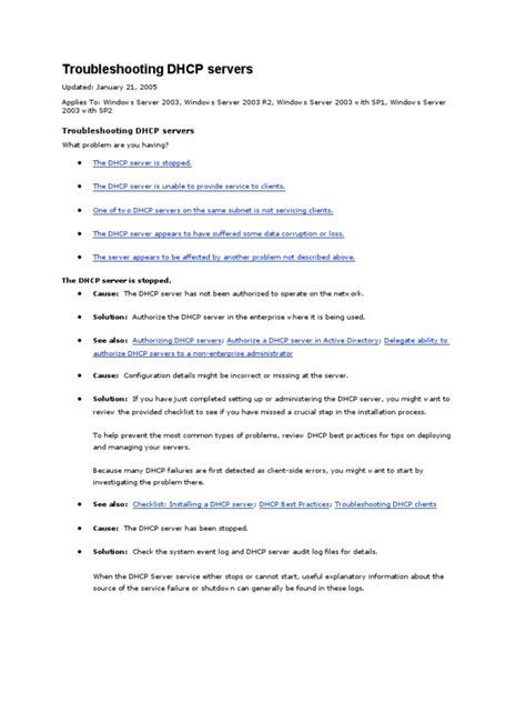 troubleshooting dhcp server pdf ip address internet architecture
