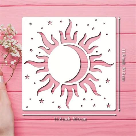 Sun Moon Star Stencil Decorative Template For Wall Art