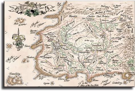 The Wheel Of Time Map Poster Medieval World Map Wall
