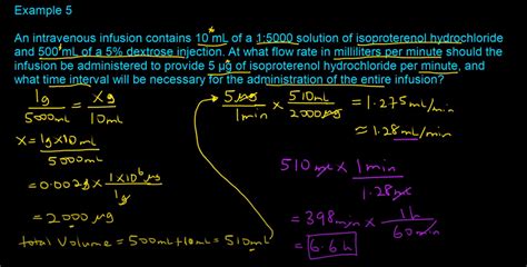 Iv Flow Rate Calculations