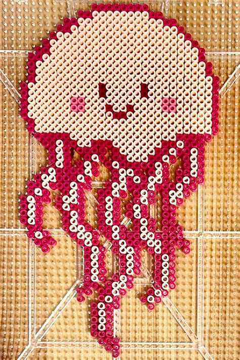 Jellyfish Perler Beads In 2025 Graph Paper Drawings Perler Beads