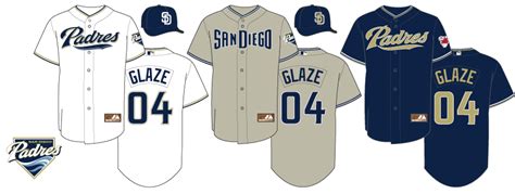 San Diego Padres Jersey History Presented By The Glaze Page