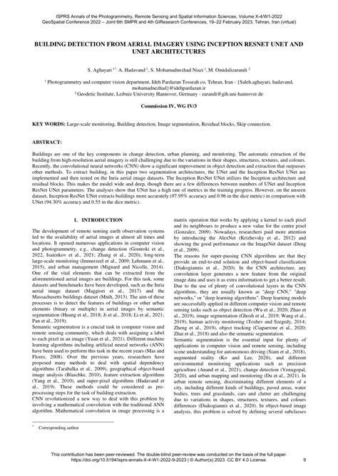 Pdf Building Detection From Aerial Imagery Using Inception Resnet