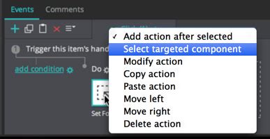 Add Select Targeted Component To Context Menu Of Actions Where Possible Justinmind Q A