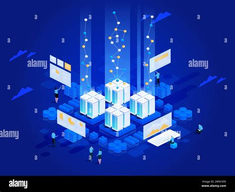 Data Visualization Concept People Interacting With Charts And Analyzing Statistics 3d