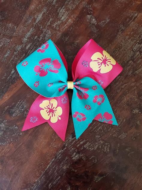 Tropical Cheer Bow Softball Bow Dance Bow Etsy