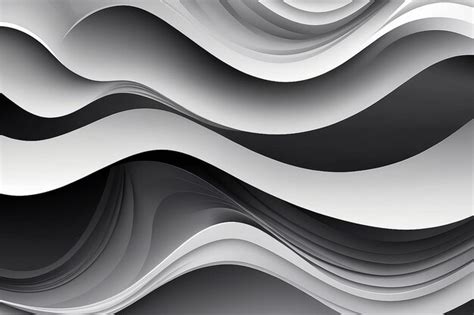 Premium Photo Realistic Grayscale Wave Shapes Abstract Backgrounds
