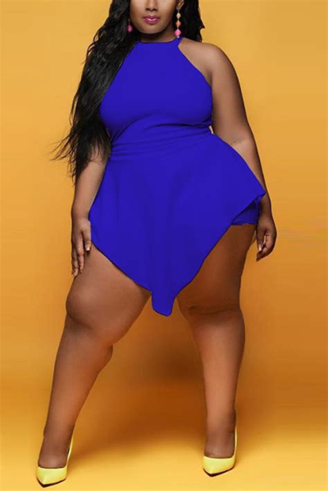 Sexy Fashion Sleeveless White Plus Size Romper