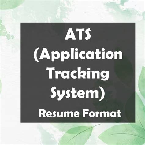 ATS Application Tracking System Resume Format Smart Resume Services