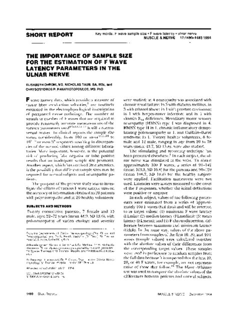 pdf the importance of sample size for the estimation of f wave