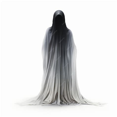 Premium Photo Minimal Wraith Ghostly Figure In Black And White Gown
