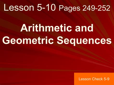Arithmetic And Geometric Sequences Lesson
