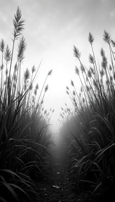 Free Misty Grass Path Image Misty Pathway Monochrome Download At