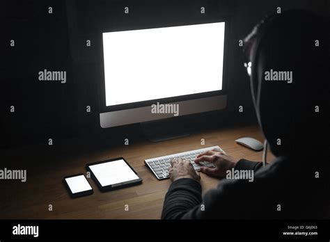 Man Computer Danger Back View Hi Res Stock Photography And Images Alamy