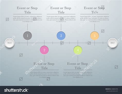 Horizontal Timeline Easy Editable Template Vector Stock Vector Royalty Free
