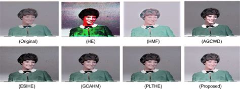‘girl Image And The Contrast Enhancement Results Of Different