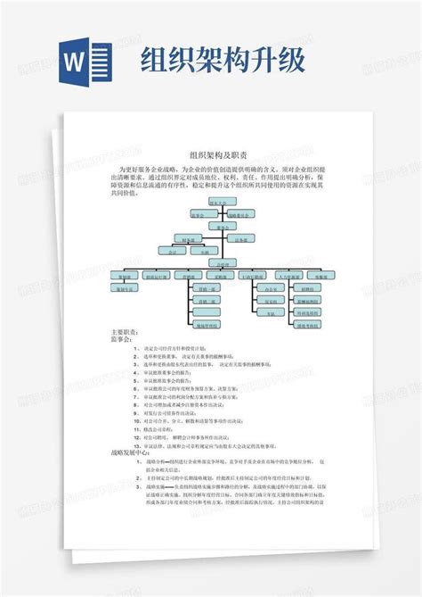 组织架构升级 Word模板下载 编号lkykwngr 熊猫办公