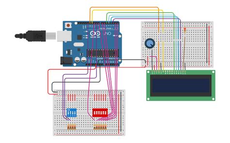 Circuit Design Taller Calculadora Arduino Lcd 16x2 Tinkercad