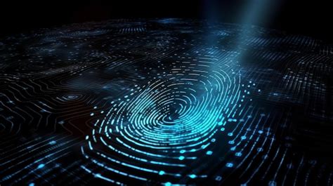 Premium Photo Digital Fingerprint Security Concept Binary Digits