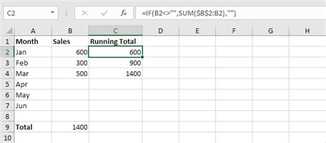 How To Do A Running Total In Excel