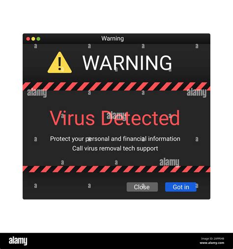 Antivirus Detected Viruses Modern Warning Notification On Screen Stock