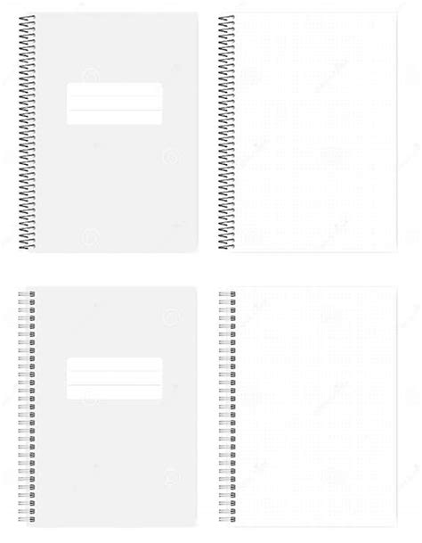 A4 Wire And Spiral Spring Bound Dot Grid Notebook Template Stock Vector Illustration Of Metal