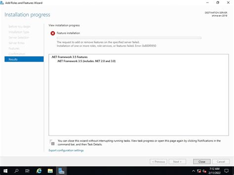 Windows Server NET Framework Installation Module Internet Connection Environment