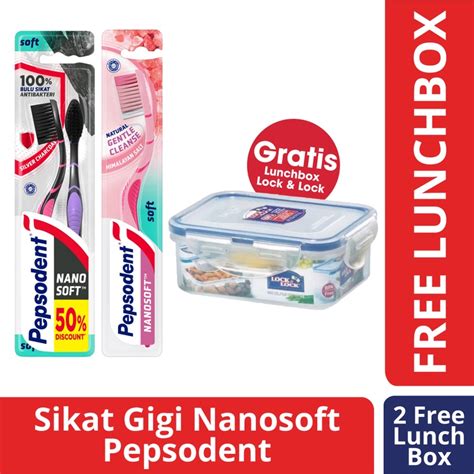 Jual Buy Pepsodent Nanosoft Charcoal Mp2 Nanosoft Himalayan Salt Sp Free Lunchbox Lock N Lock