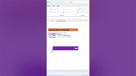 Convert Date Into Month Text Formula In Ms Excel Pmithub Excel Exceltricks Exceltips